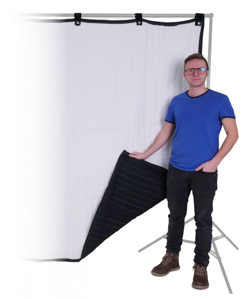 Booth acoustic blanket SB-VG, White/Black 203 x 200cm, for making your ...